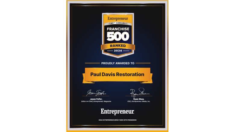 Paul Davis Restoration Placed Among Top 100 Franchises on Entrepreneur ...